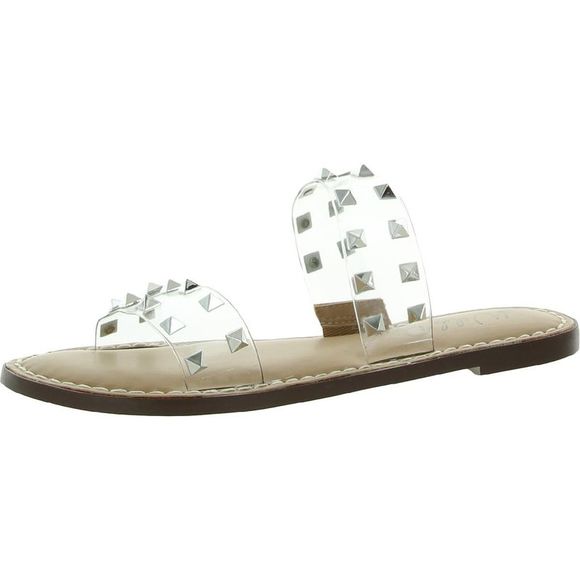 Wild Pair | Shoes | Wild Pair Womens Ginnie Silver Studded Slip On Flat ...
